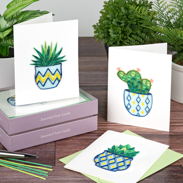 Quilled Succulent Note Card Box Set – Quilling Card