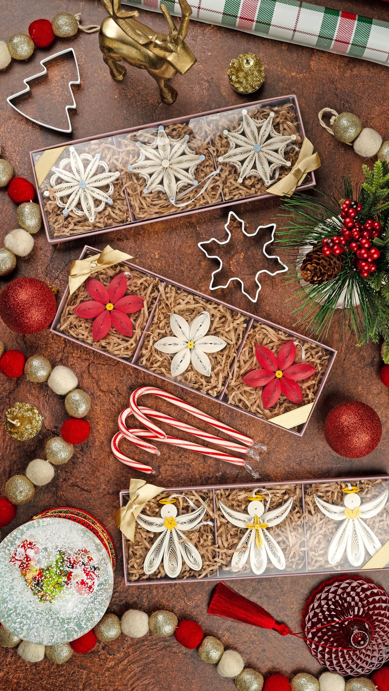 Handcrafted Candy Canes Christmas Card | Quilling Card (New 2023)