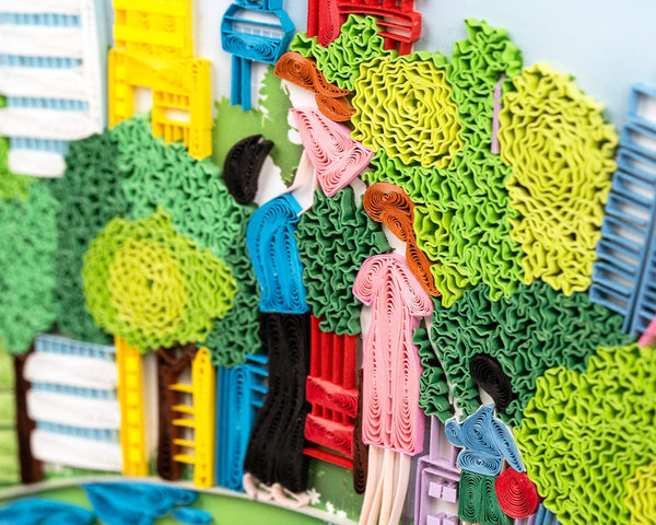 LTD Vietnam Art Series - Handcrafted Green City – Quilling Card
