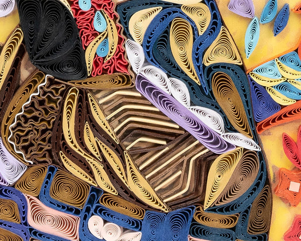 Framed Artist Series - Handcrafted Lady with Fan, Klimt | Quilling Card