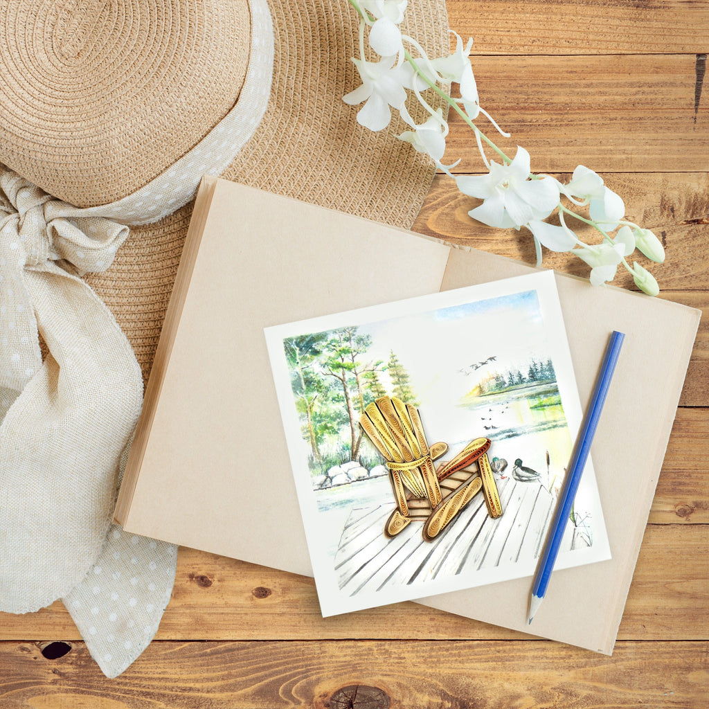 Handcrafted Adirondack Lake Greeting Card | Quilling Card¨