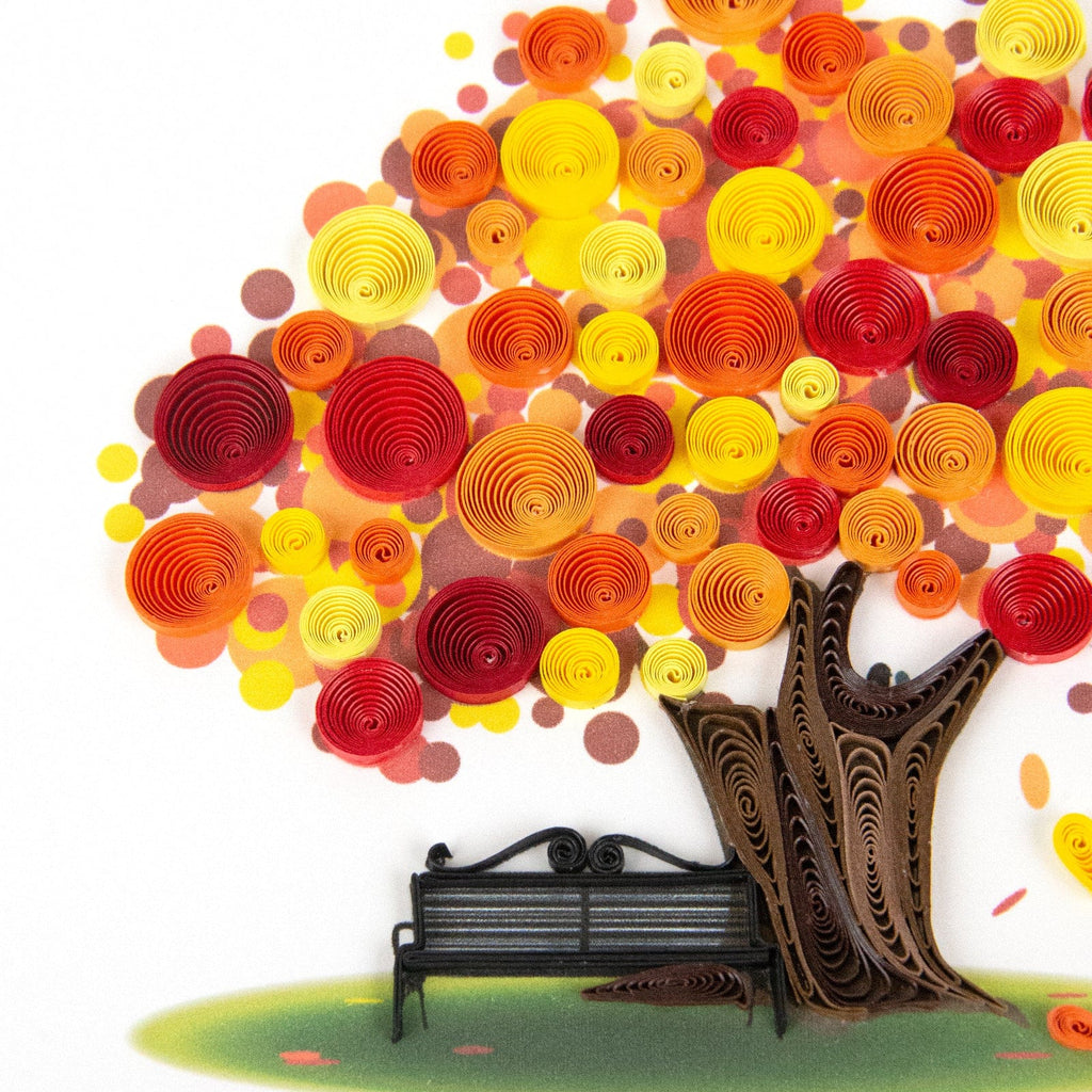 Handcrafted Autumn Tree Greeting Card | Quilling Card¨