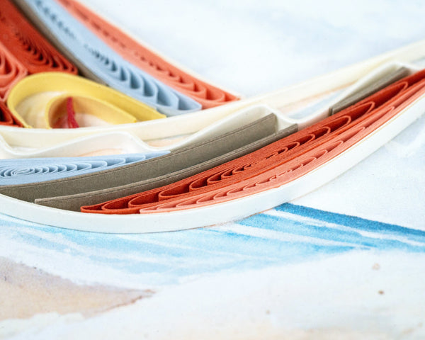 Handcrafted Beach Hammock Greeting Card | Quilling Card