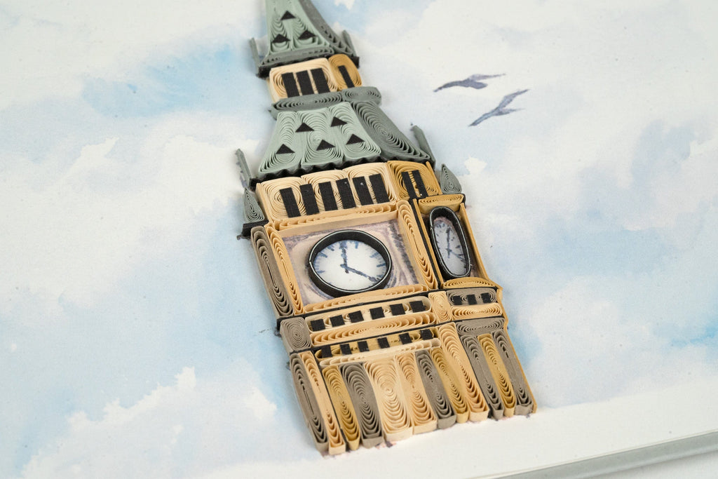 Handcrafted Big Ben Greeting Card | Quilling Card