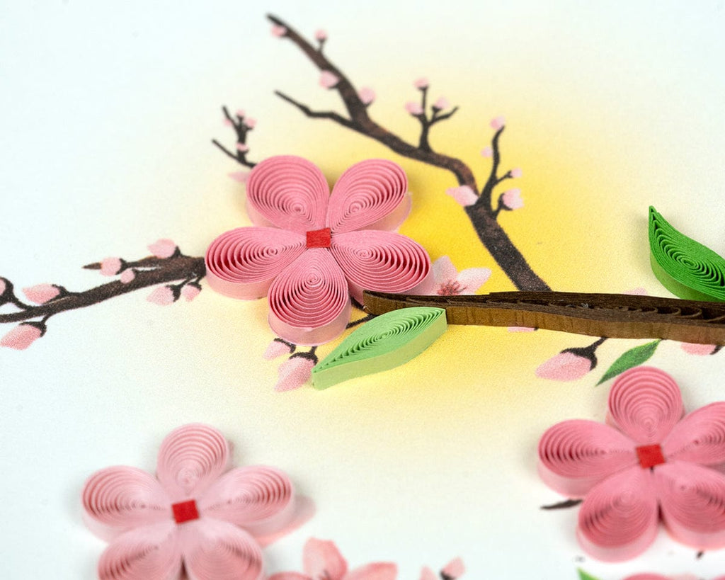 Handcrafted Cherry Blossoms Greeting Card | Quilling Card
