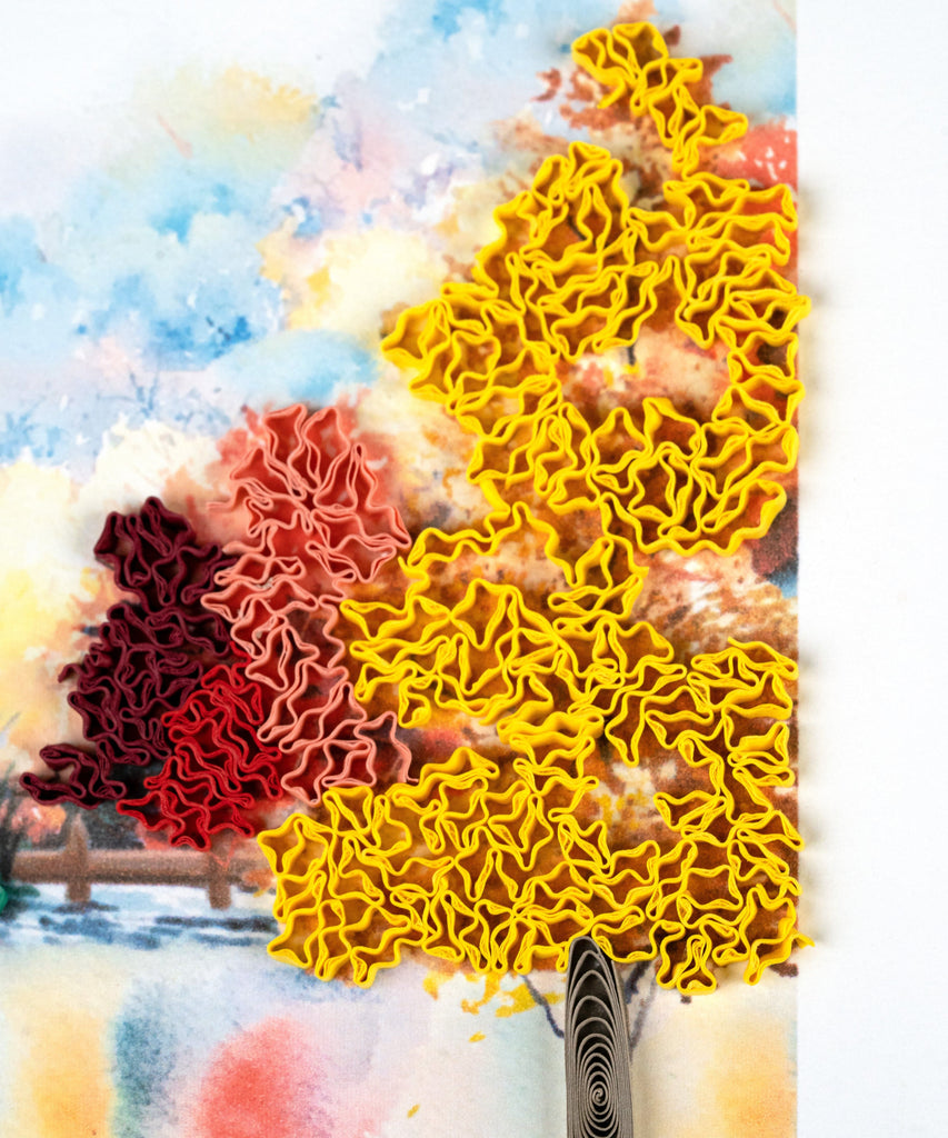 Handcrafted Cozy Autumn Cabin Greeting Card | Quilling Card