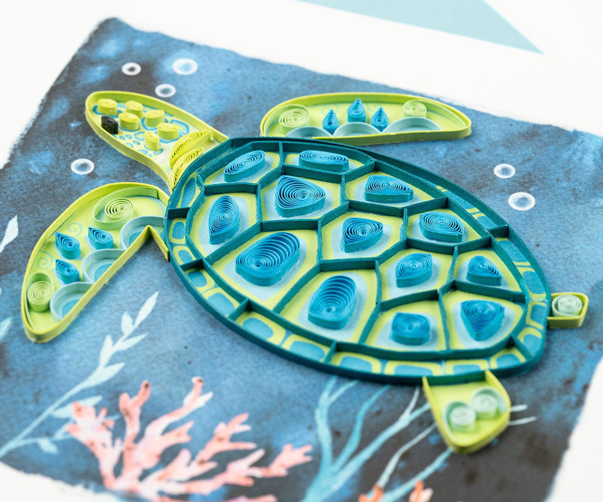 Handcrafted Decorative Sea Turtle Greeting Card | Quilling Card