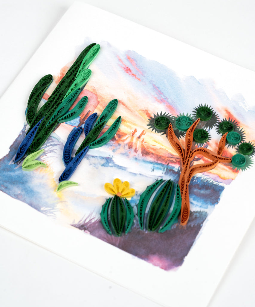 Handcrafted Desert Landscape Greeting Card | Quilling Card¨