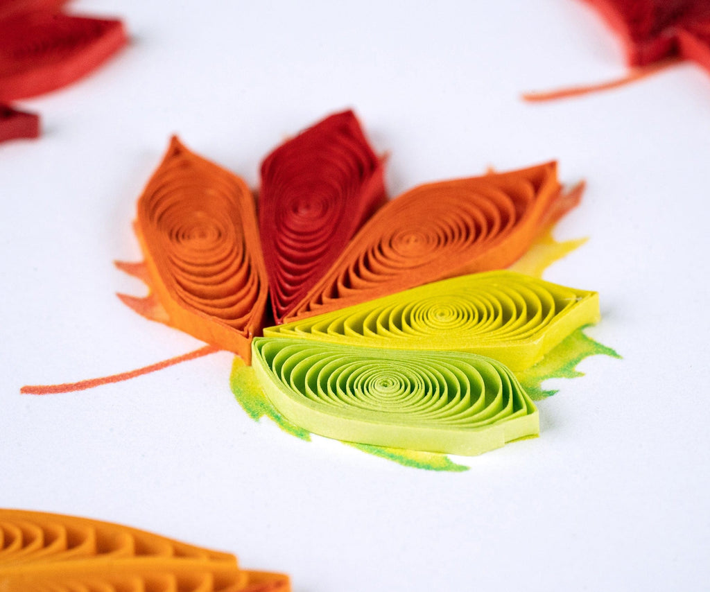 Handcrafted Fall Foliage Leaves Greeting Card | Quilling Card