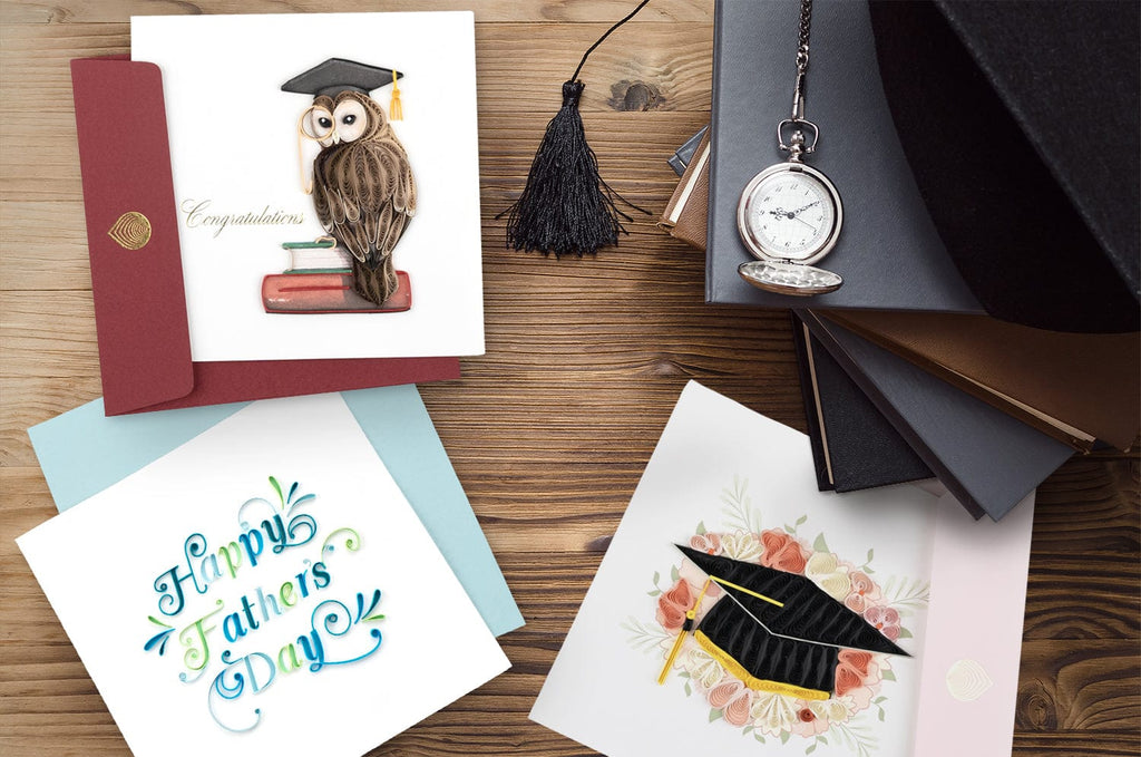 Handcrafted Floral Mortarboard Graduation Card | Quilling Card¨