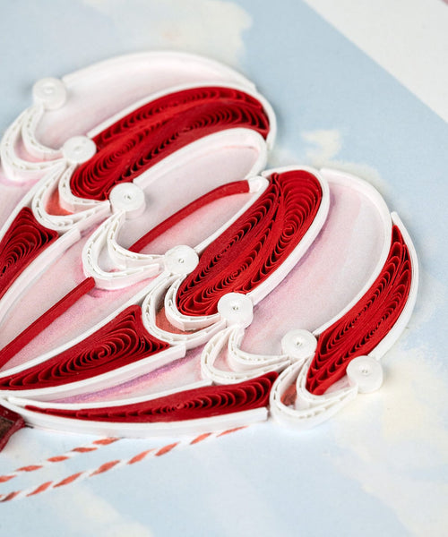 Handcrafted Heart Air Balloon Greeting Card | Quilling Card