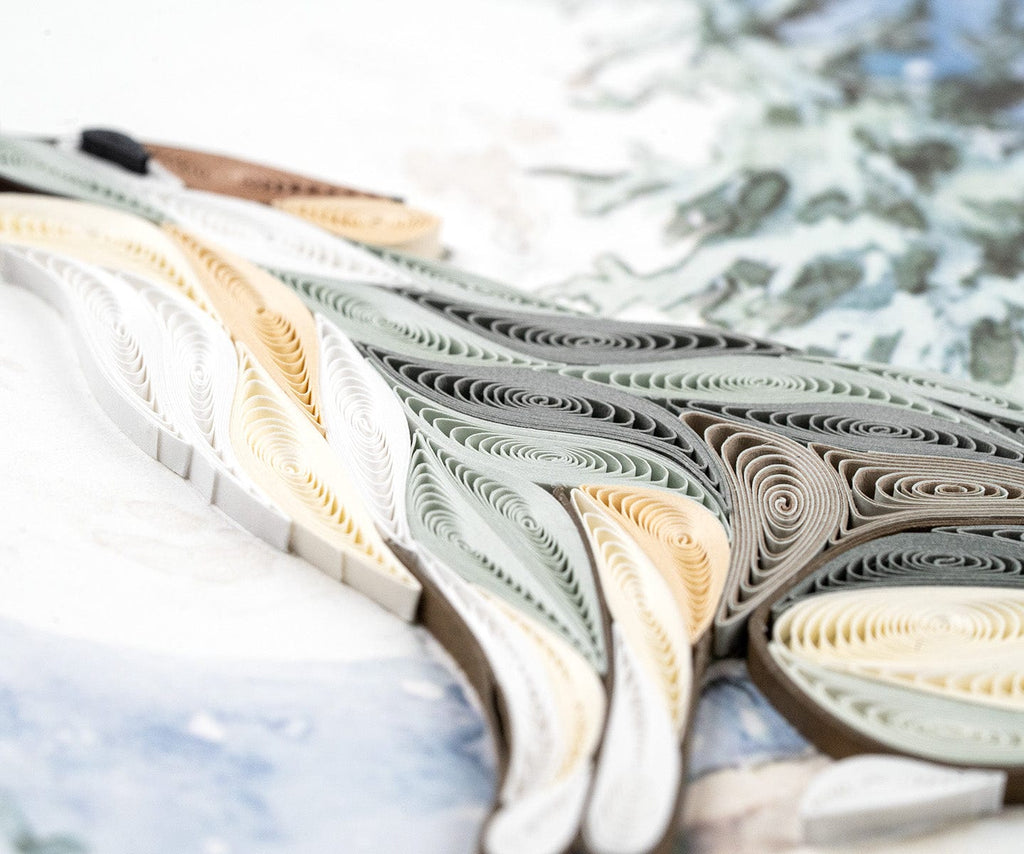 Handcrafted Howling Wolf Greeting Card | Quilling Card