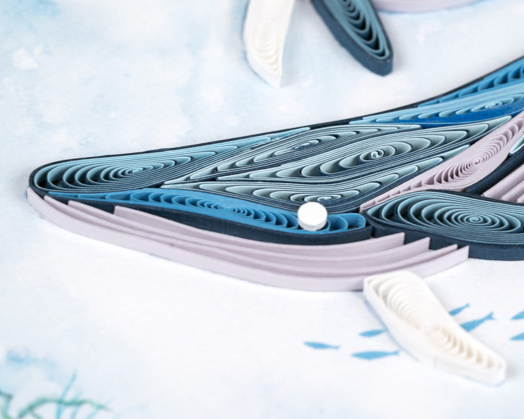 Handcrafted Humpback Whales Greeting Card | Quilling Card¨