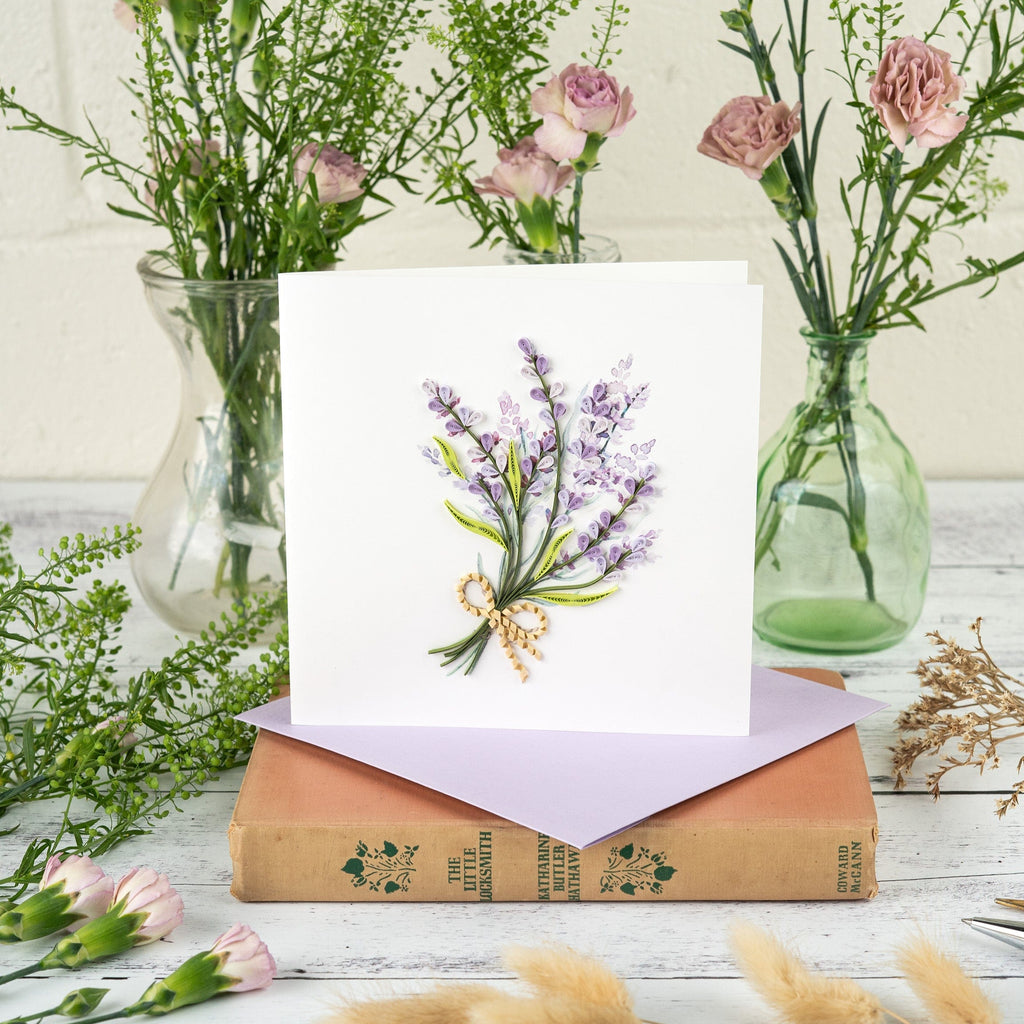 Handcrafted Lavender Bunch Greeting Card | Quilling Card