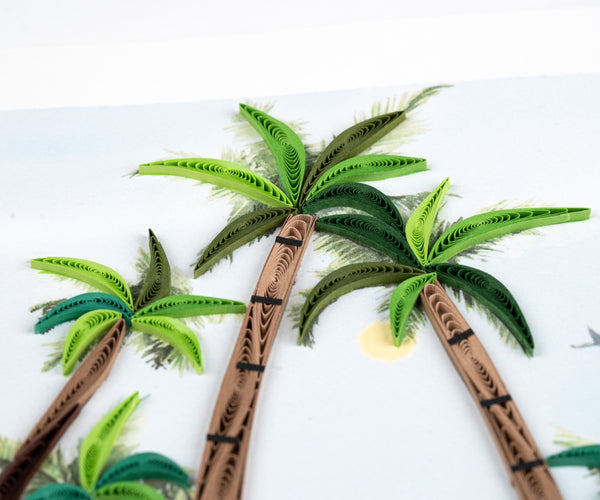 Handcrafted Palm Trees Greeting Card | Quilling Card¨