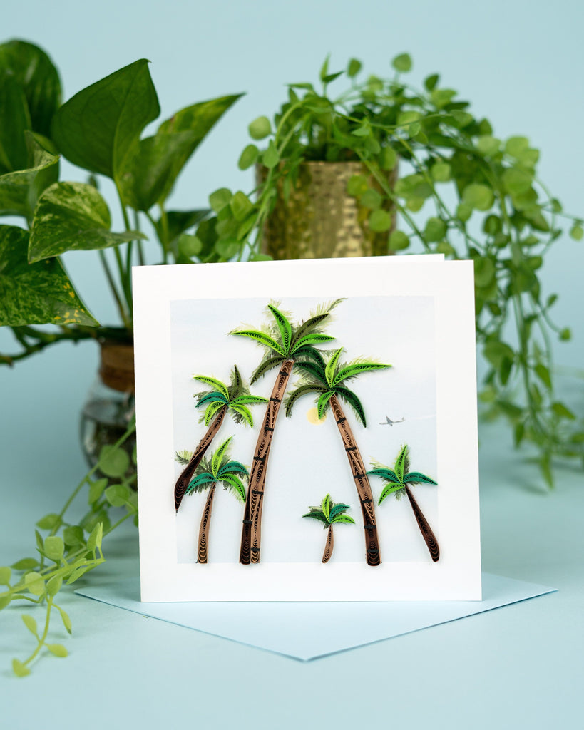 Handcrafted Palm Trees Greeting Card | Quilling Card¨
