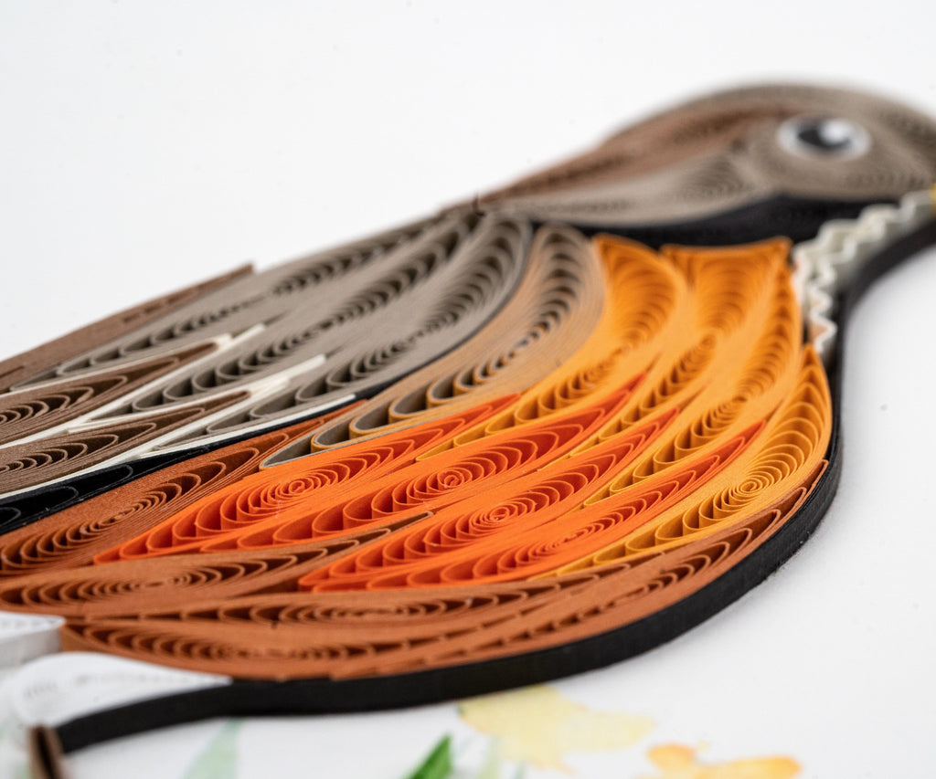Handcrafted Robin with Worm Greeting Card | Quilling Card¨