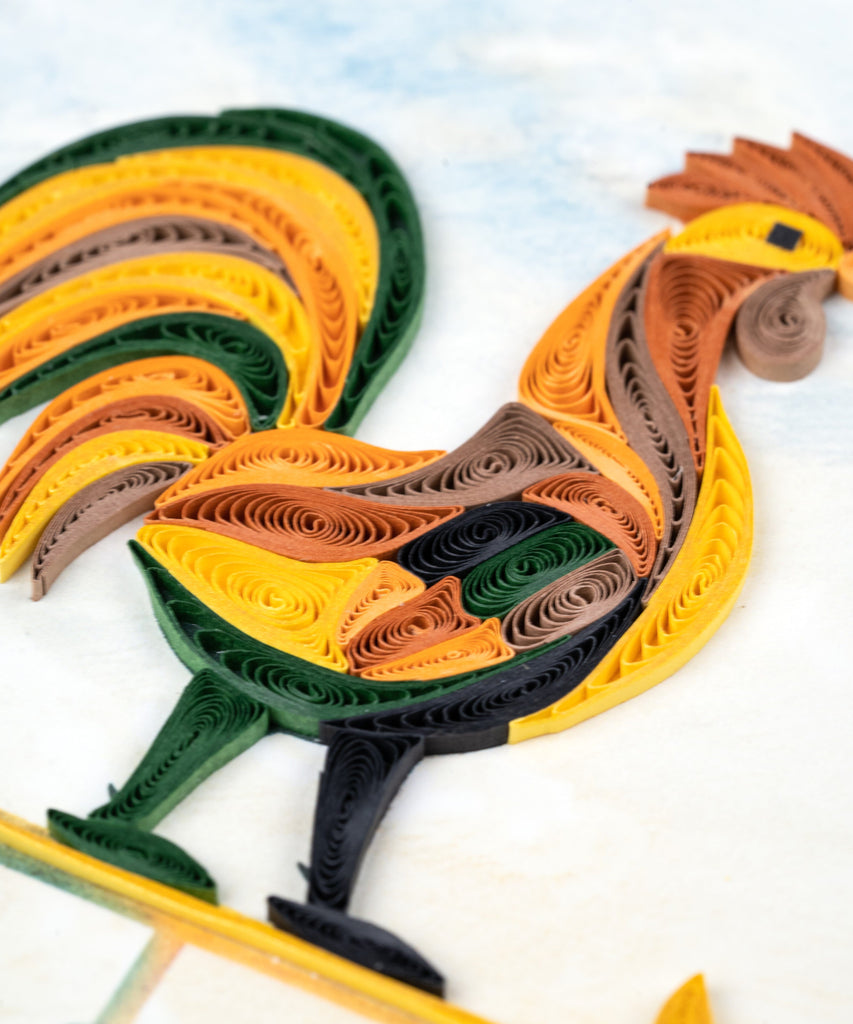 Handcrafted Rooster Weathervane Greeting Card | Quilling Card¨