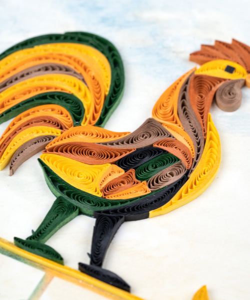 Handcrafted Rooster Weathervane Greeting Card | Quilling Card¨