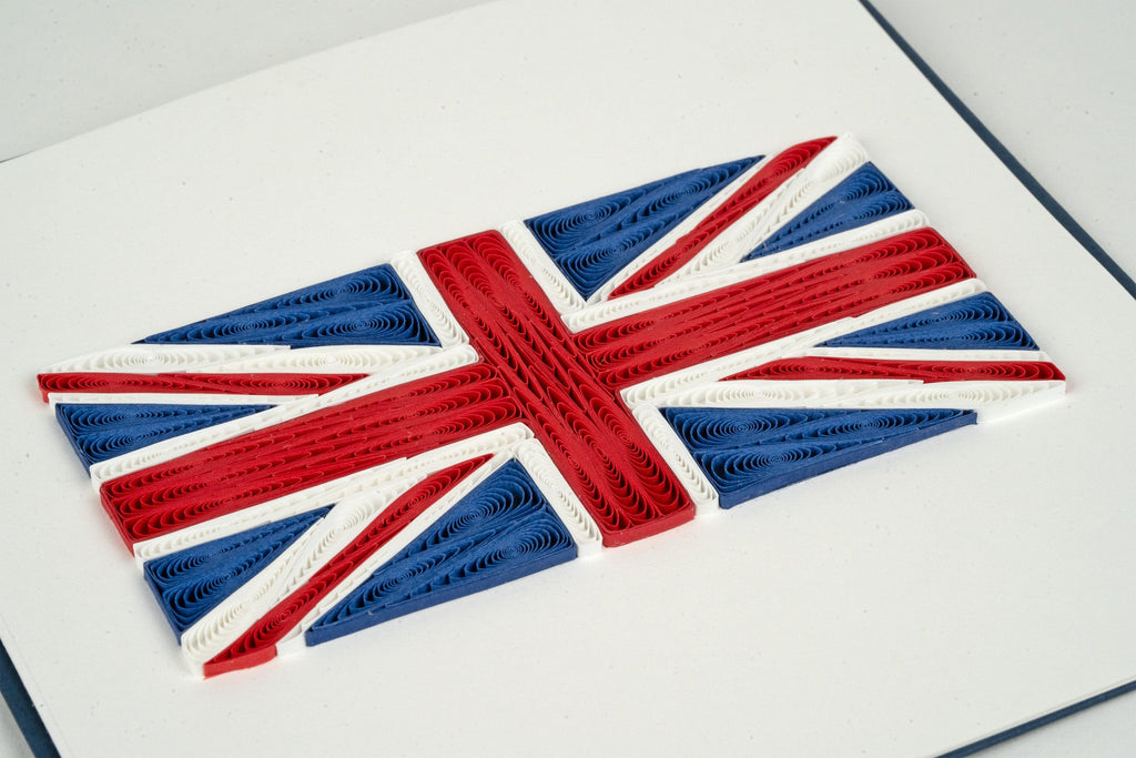 Handcrafted Union Jack Flag Greeting Card | Quilling Card