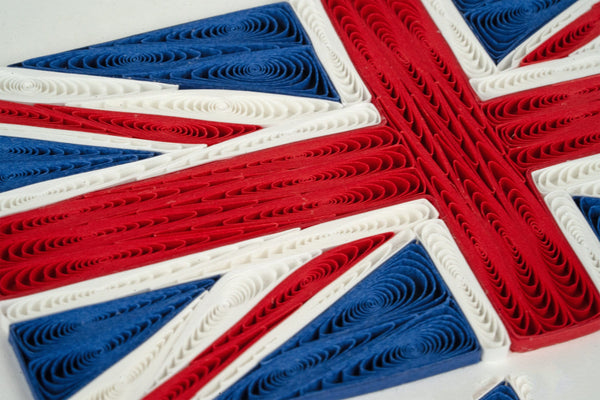 Handcrafted Union Jack Flag Greeting Card | Quilling Card