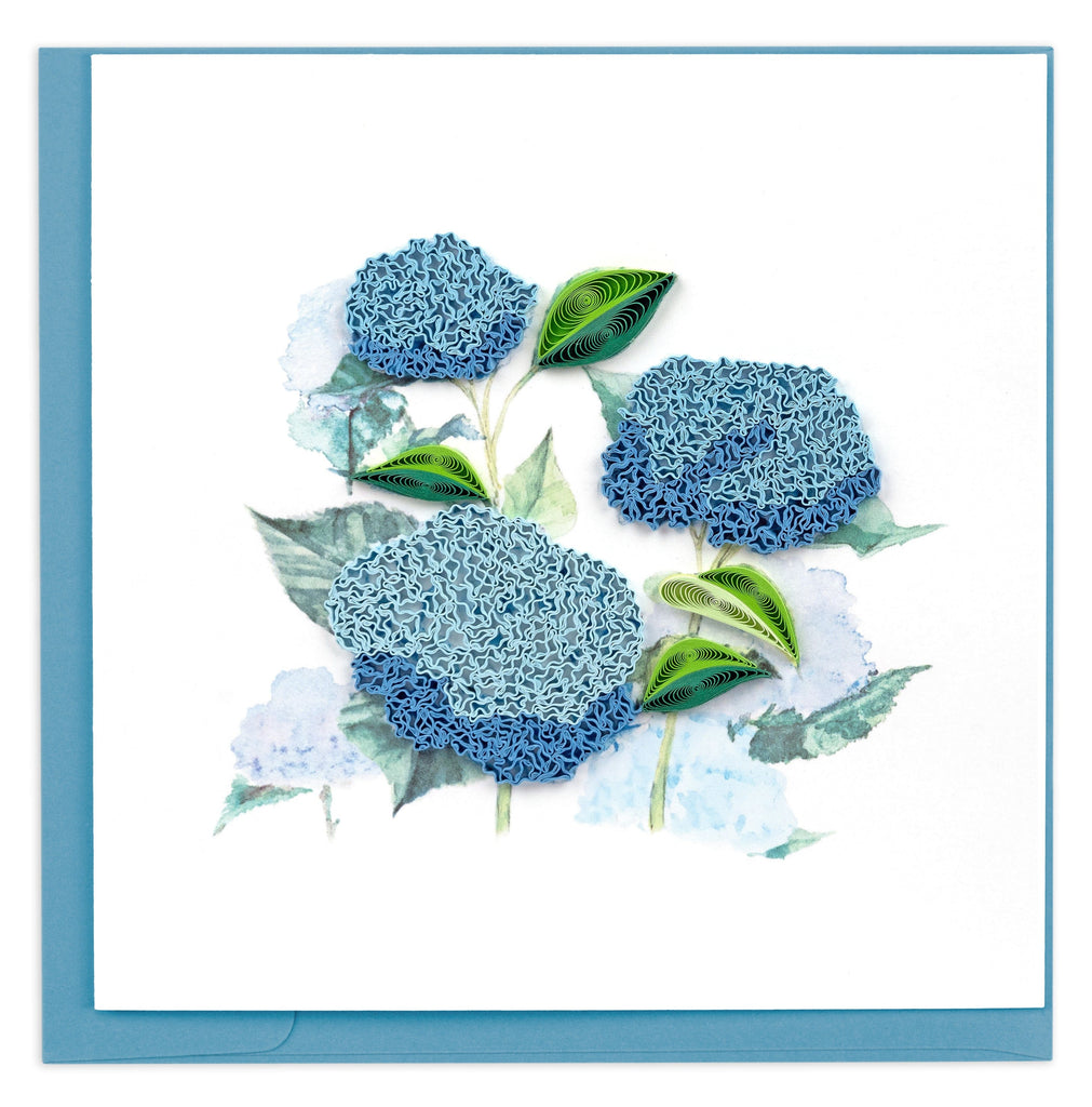 Handcrafted Wild Hydrangeas Greeting Card | Quilling Card
