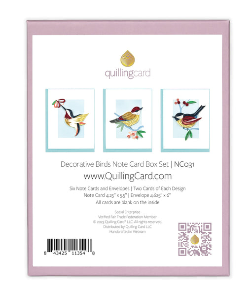 Quilled Decorative Birds Note Card Box Set – Quilling Card