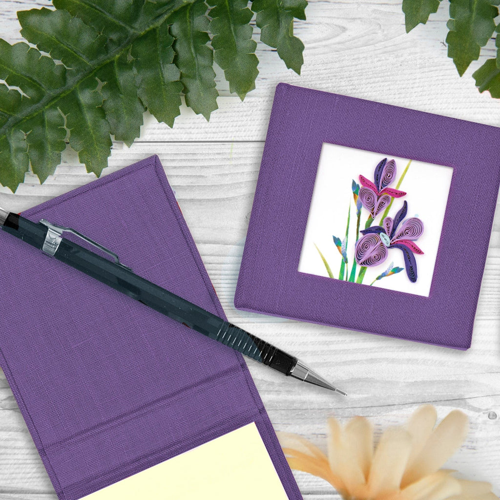 Handcrafted Iris Sticky Note Pad Cover | Quilling Card¨