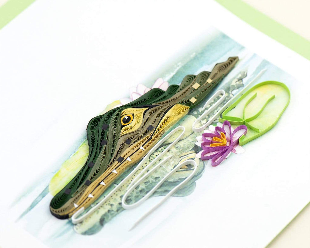 Handcrafted Alligator Greeting Card | Quilling Card¨
