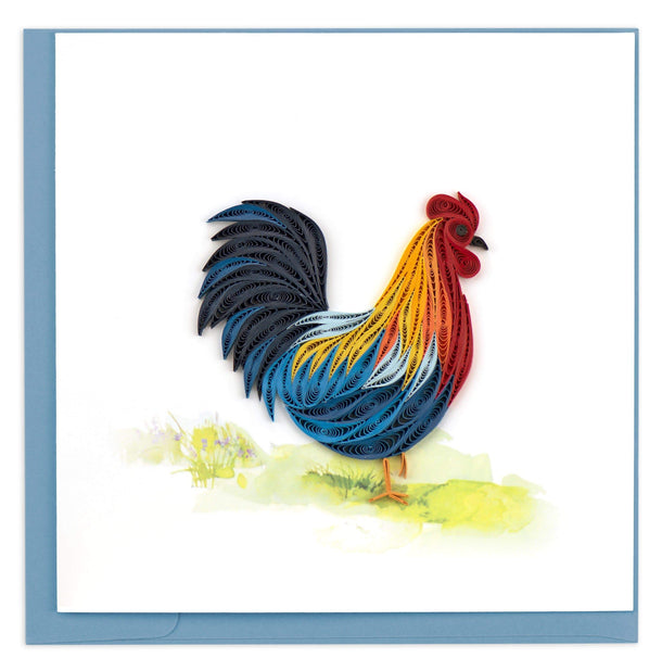 Handcrafted Colorful Rooster Greeting Card | Quilling Card¨