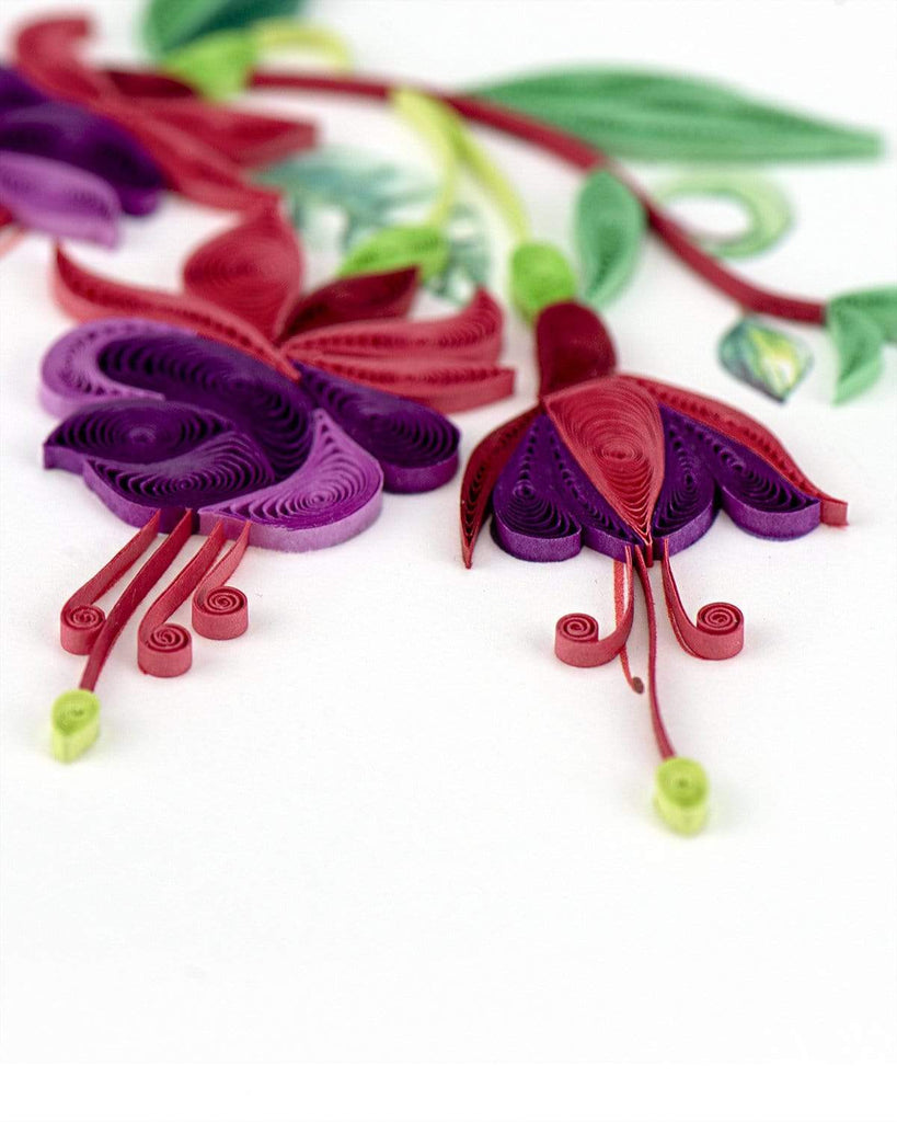 Handcrafted Fuchsia Greeting Card | Quilling Card¨