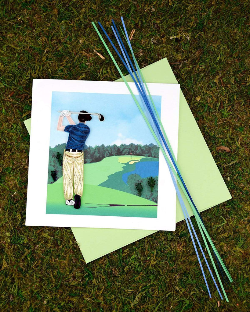 Handcrafted Golfer Greeting Card | Quilling Card¨