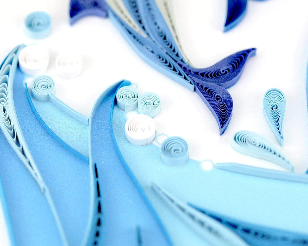 Handcrafted Jumping Dolphins Greeting Card | Quilling Card¨