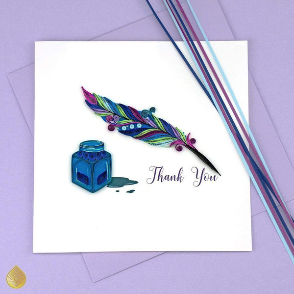 Handcrafted Quill & Ink Thank You Card | Quilling Card¨