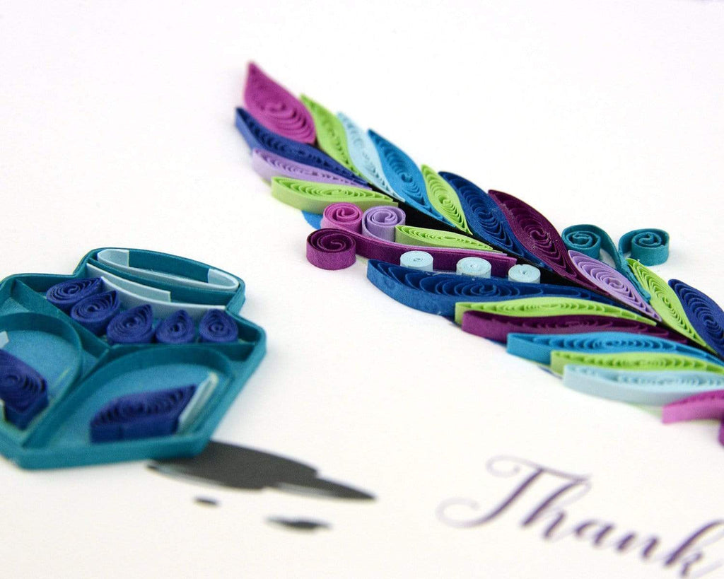 Handcrafted Quill & Ink Thank You Card | Quilling Card¨