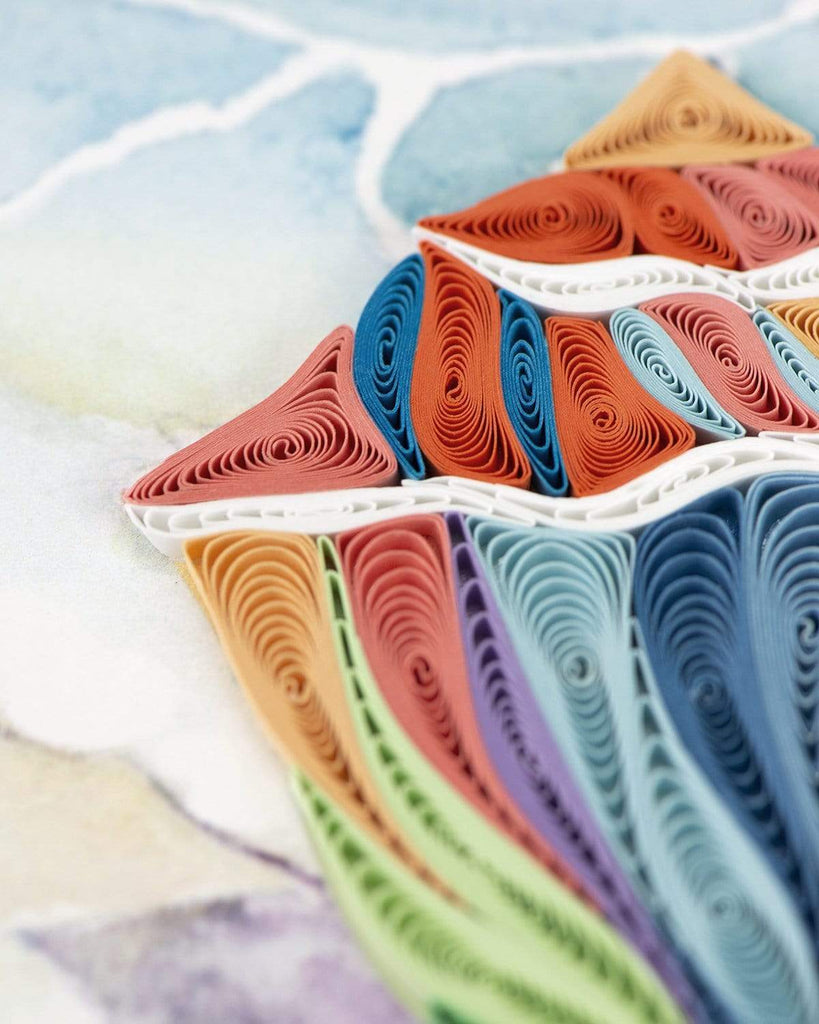 Handcrafted Rainbow Conch Shell Greeting Card | Quilling Card¨