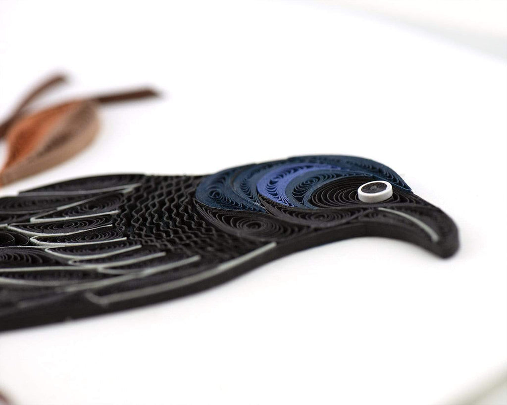 Handcrafted Raven Greeting Card | Quilling Card¨