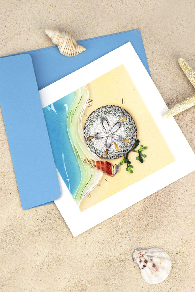 Handcrafted Sand Dollar Greeting Card | Quilling Card¨