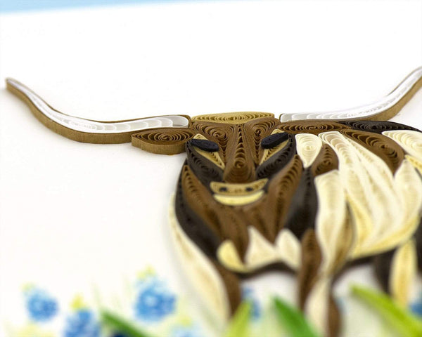 Handcrafted Texas Longhorn Greeting Card | Quilling Card¨