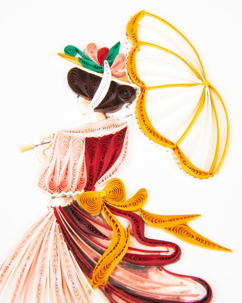 Handcrafted Victorian Lady Greeting Card | Quilling Card¨
