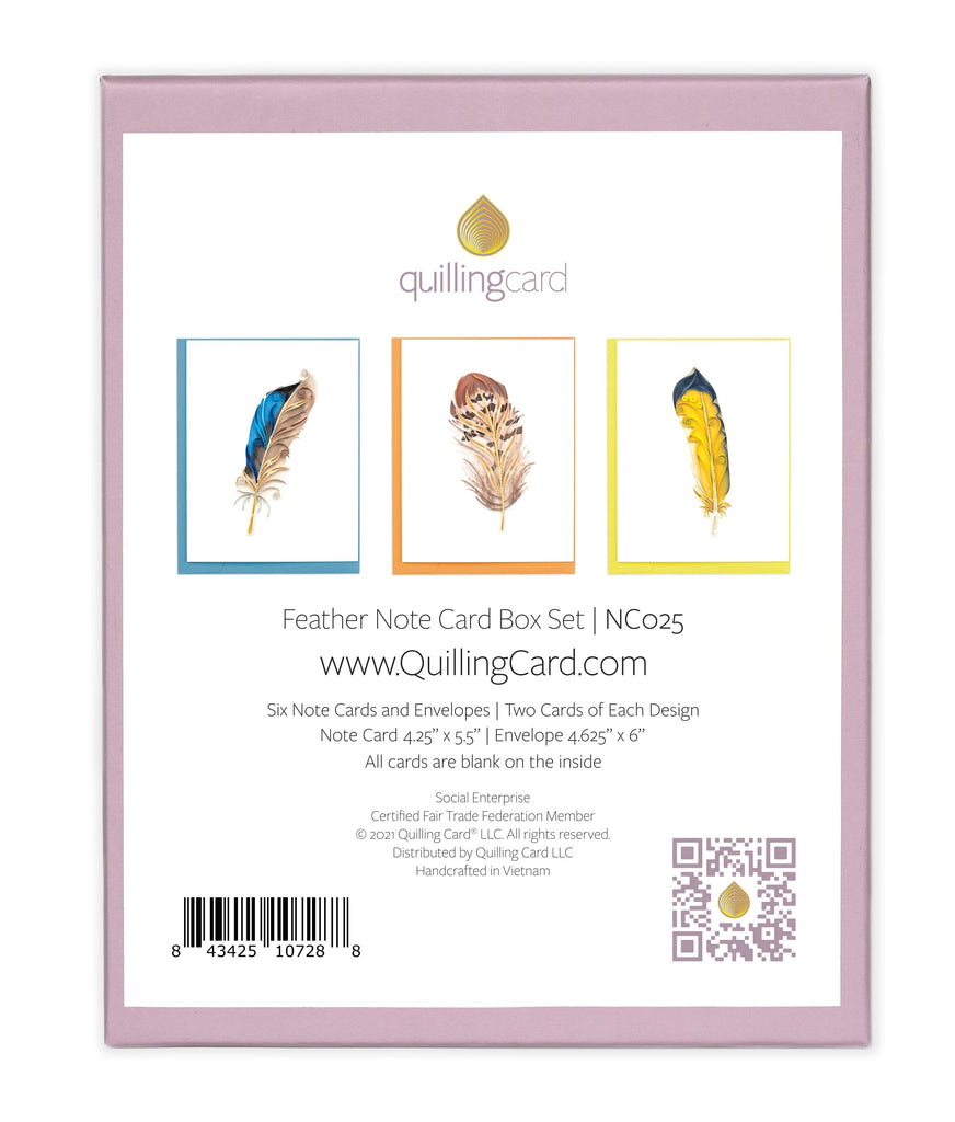 Quilled Feather Note Card Box Set – Quilling Card