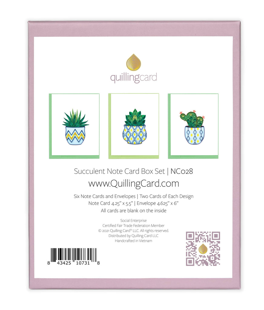 Quilled Succulent Note Card Box Set – Quilling Card
